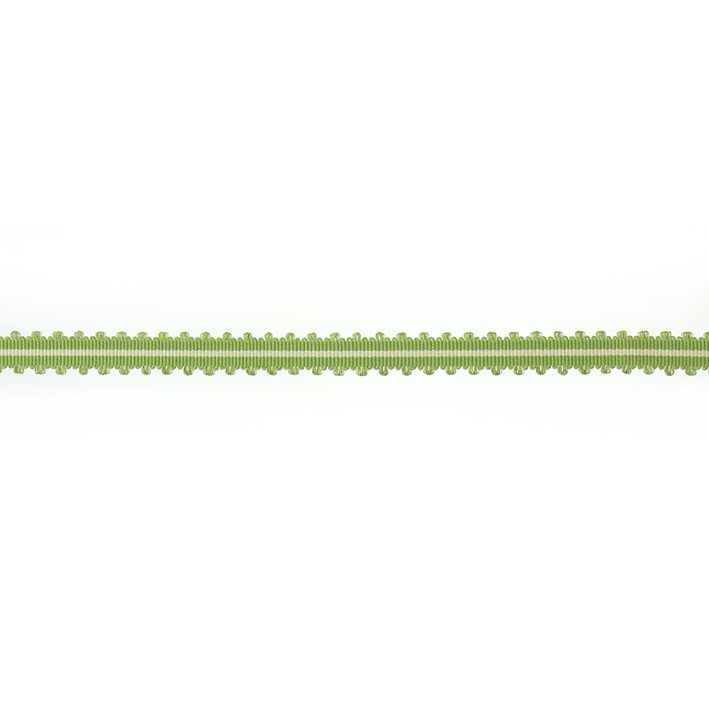 Narrow Picot Braid Trimming in Sage Green by Colefax and Fowler