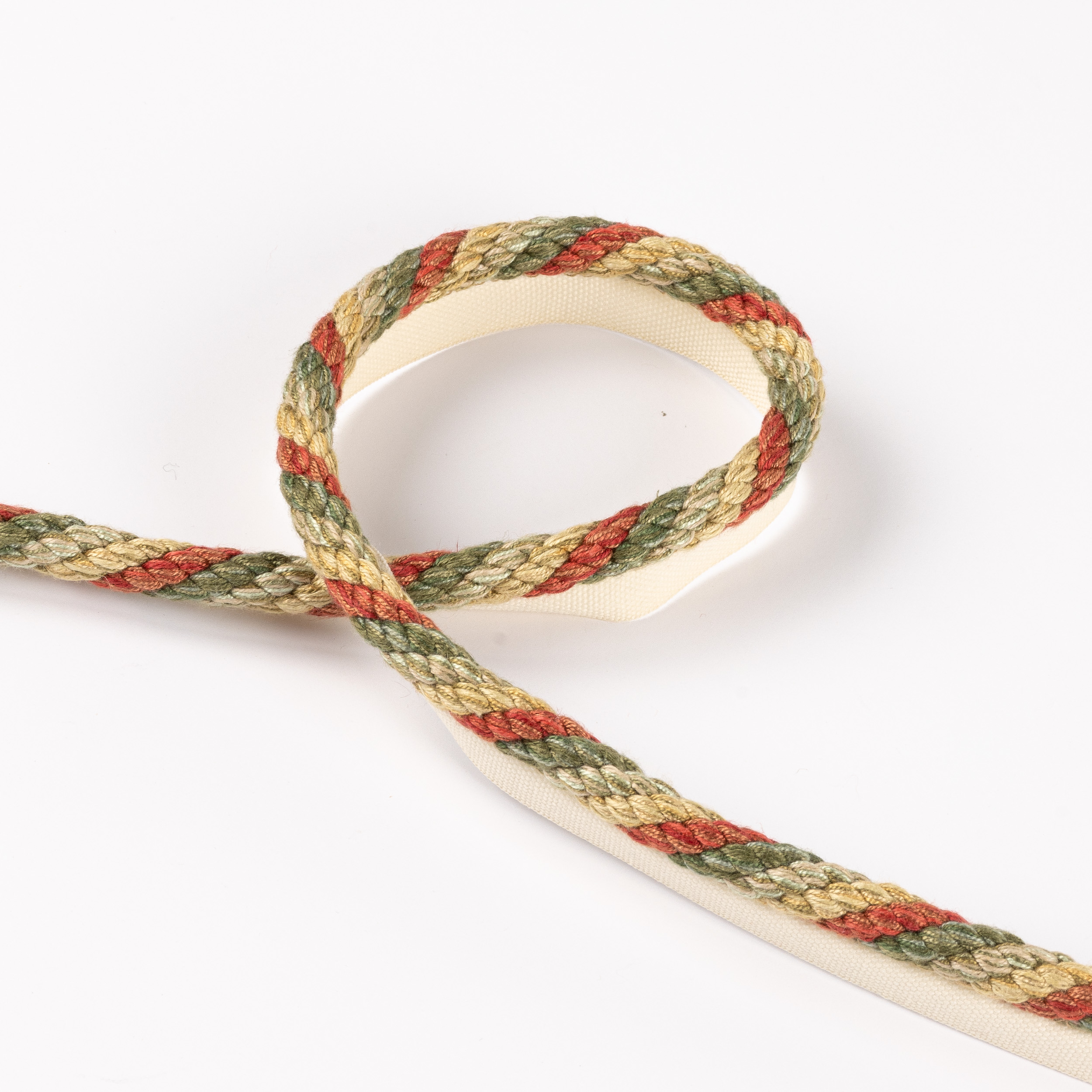 Lansdowne Rope Trimming in Tomato/Olive by Colefax and Fowler