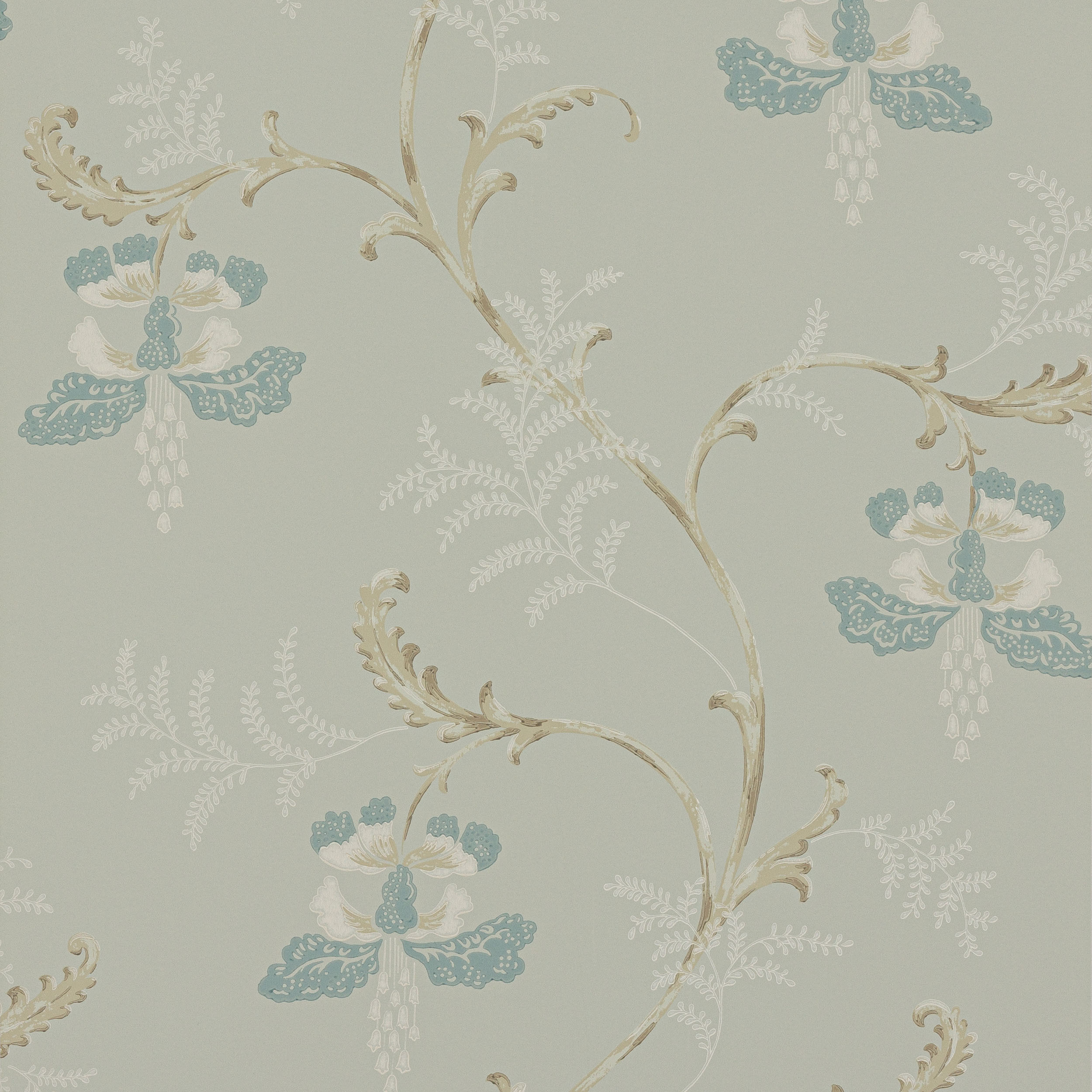 Bellflower Wallpaper in Old Blue by Colefax and Fowler
