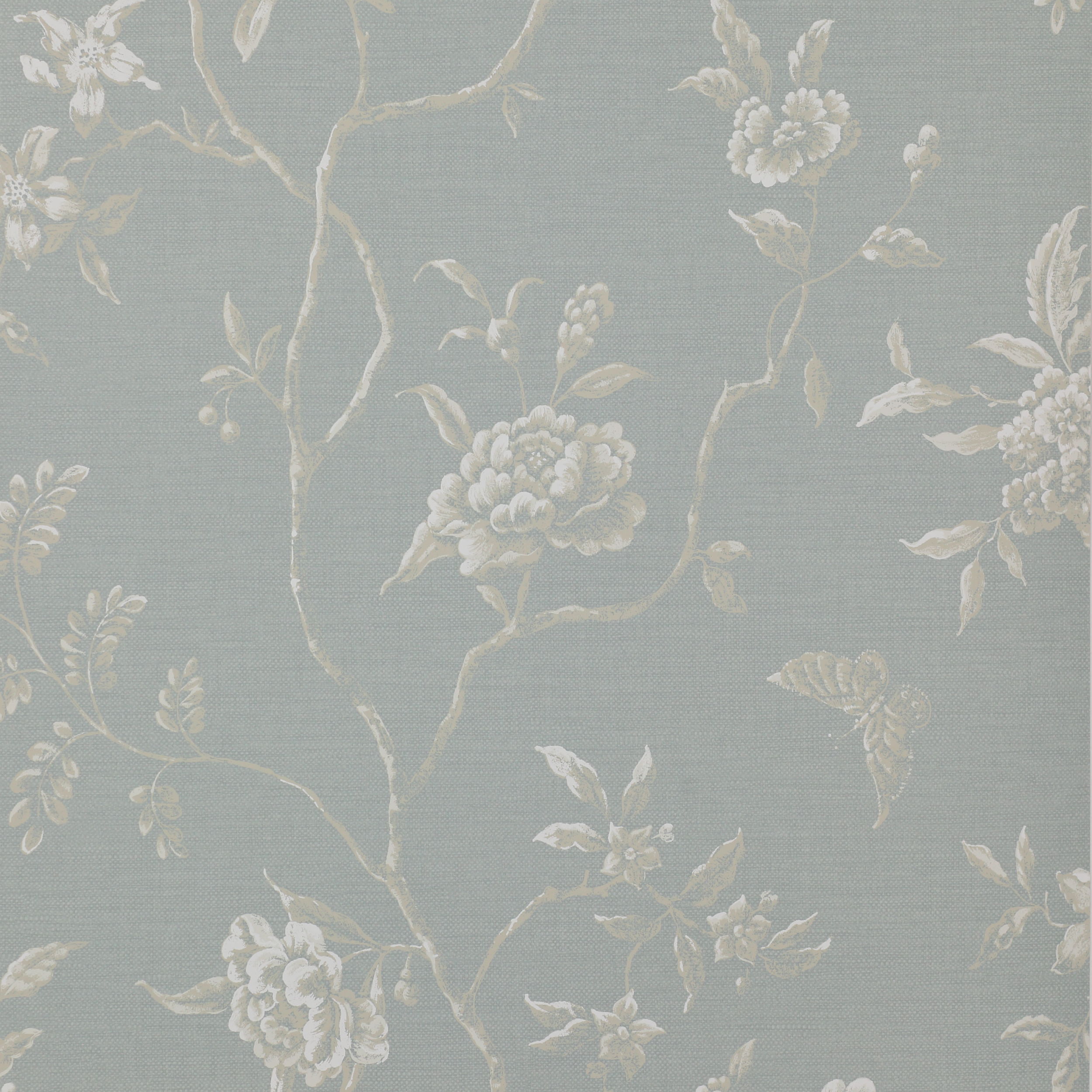 Swedish Tree Wallpaper in Old Blue by Colefax and Fowler