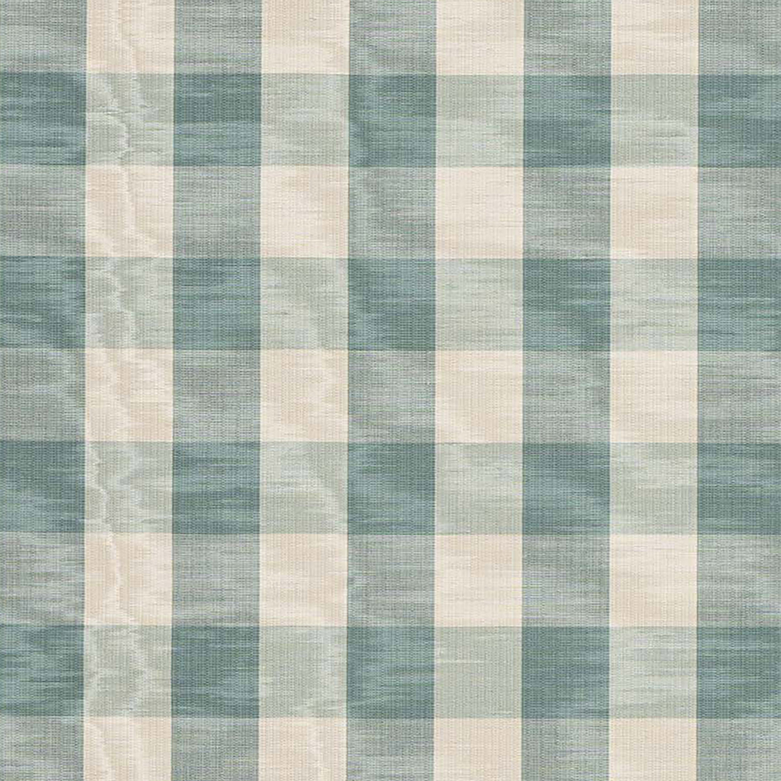 Eaton Check Fabric in Vintage Blue by Colefax and Fowler