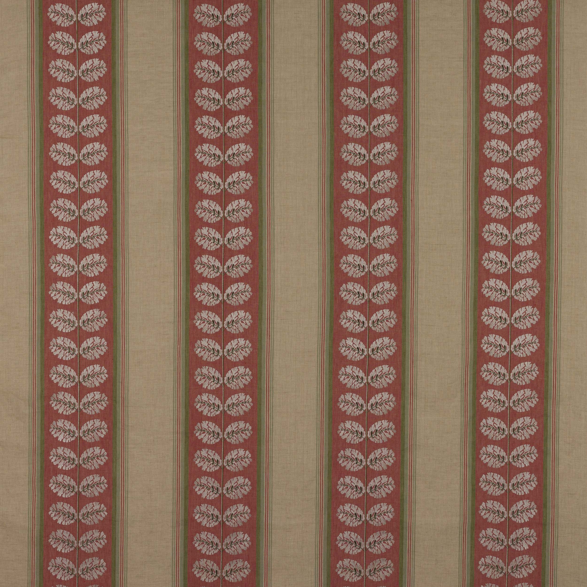 Woodcote Stripe Fabric in Aqua/Green by Colefax and Fowler