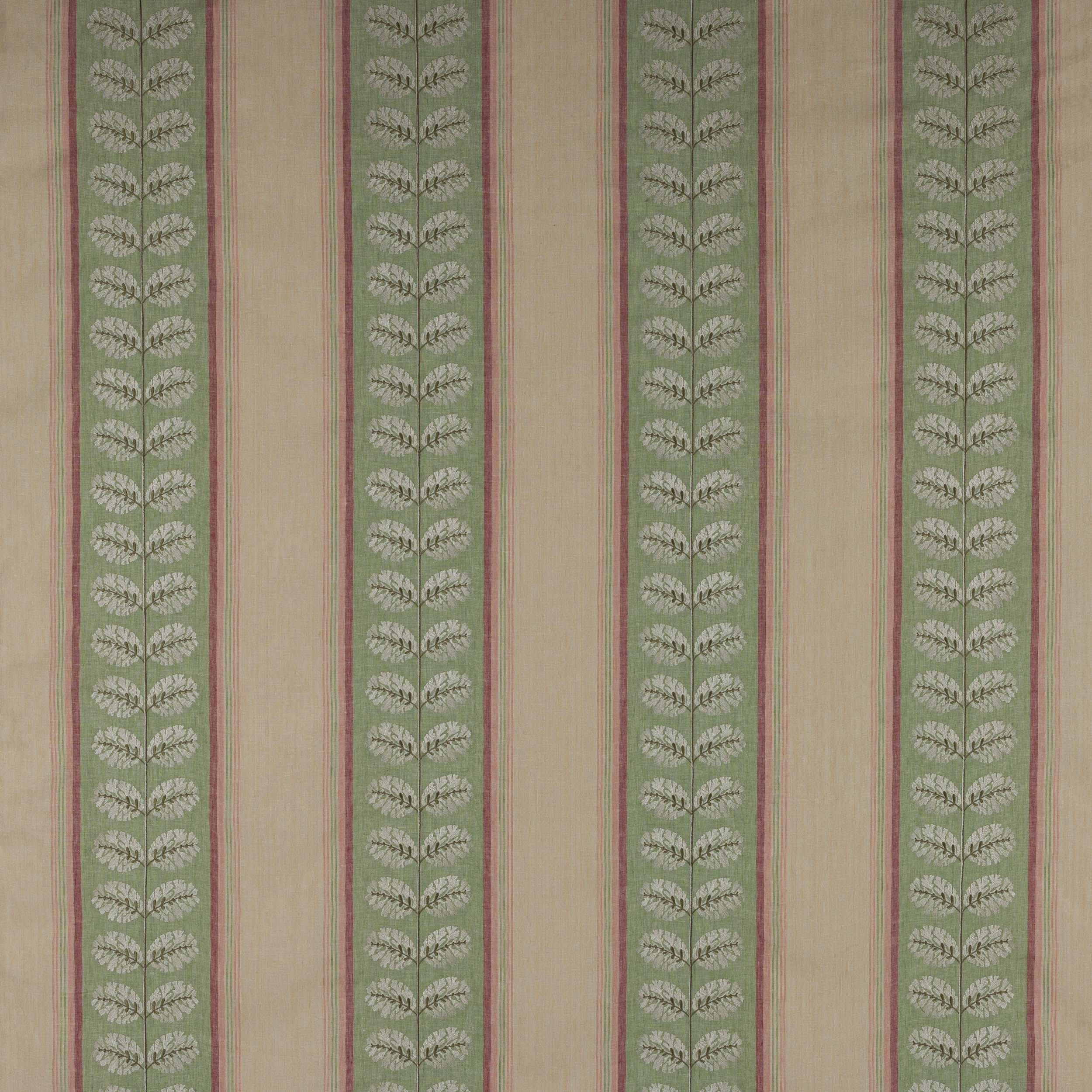 Woodcote Stripe Fabric in Aqua/Green by Colefax and Fowler