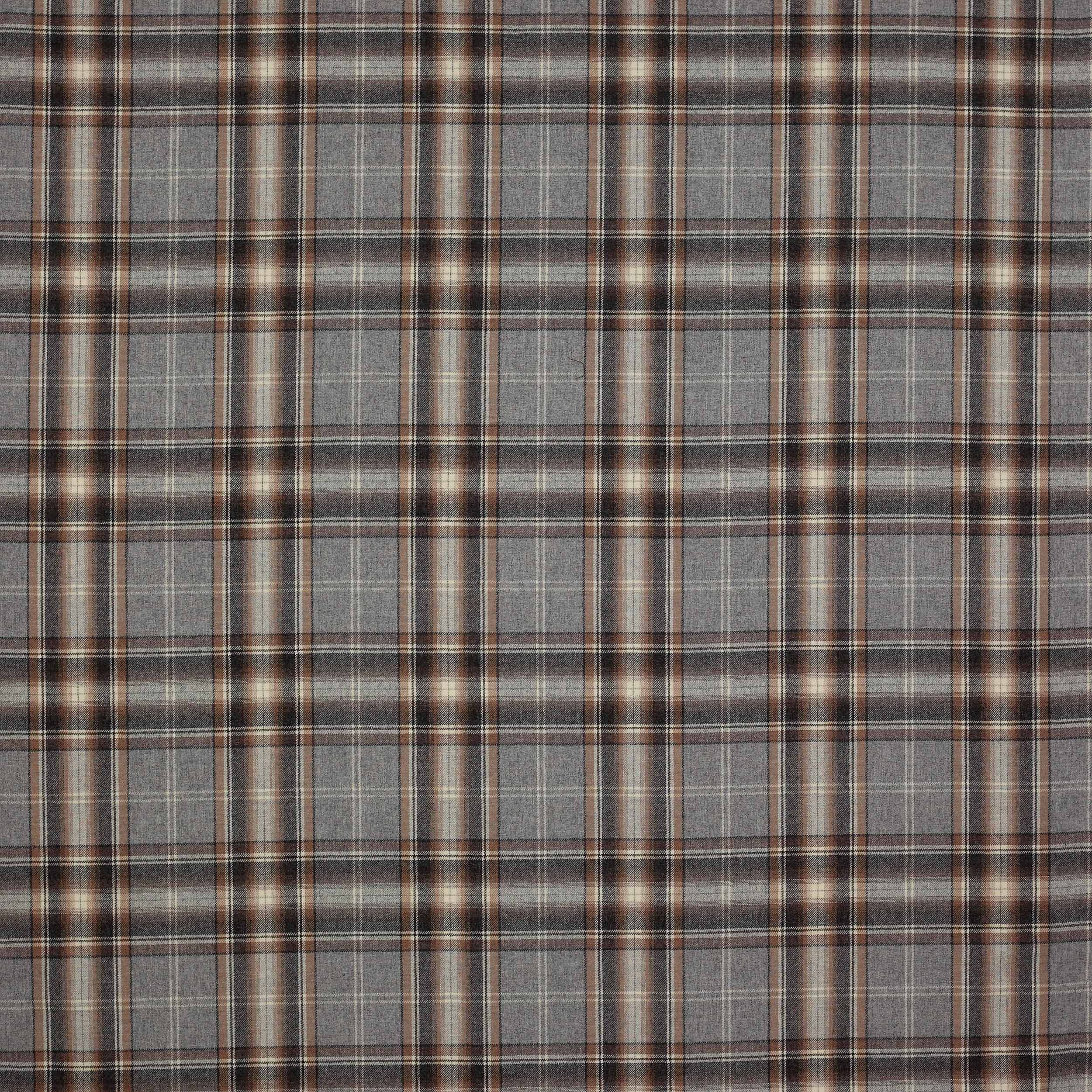Nevis Plaid Fabric in Charcoal by Colefax and Fowler