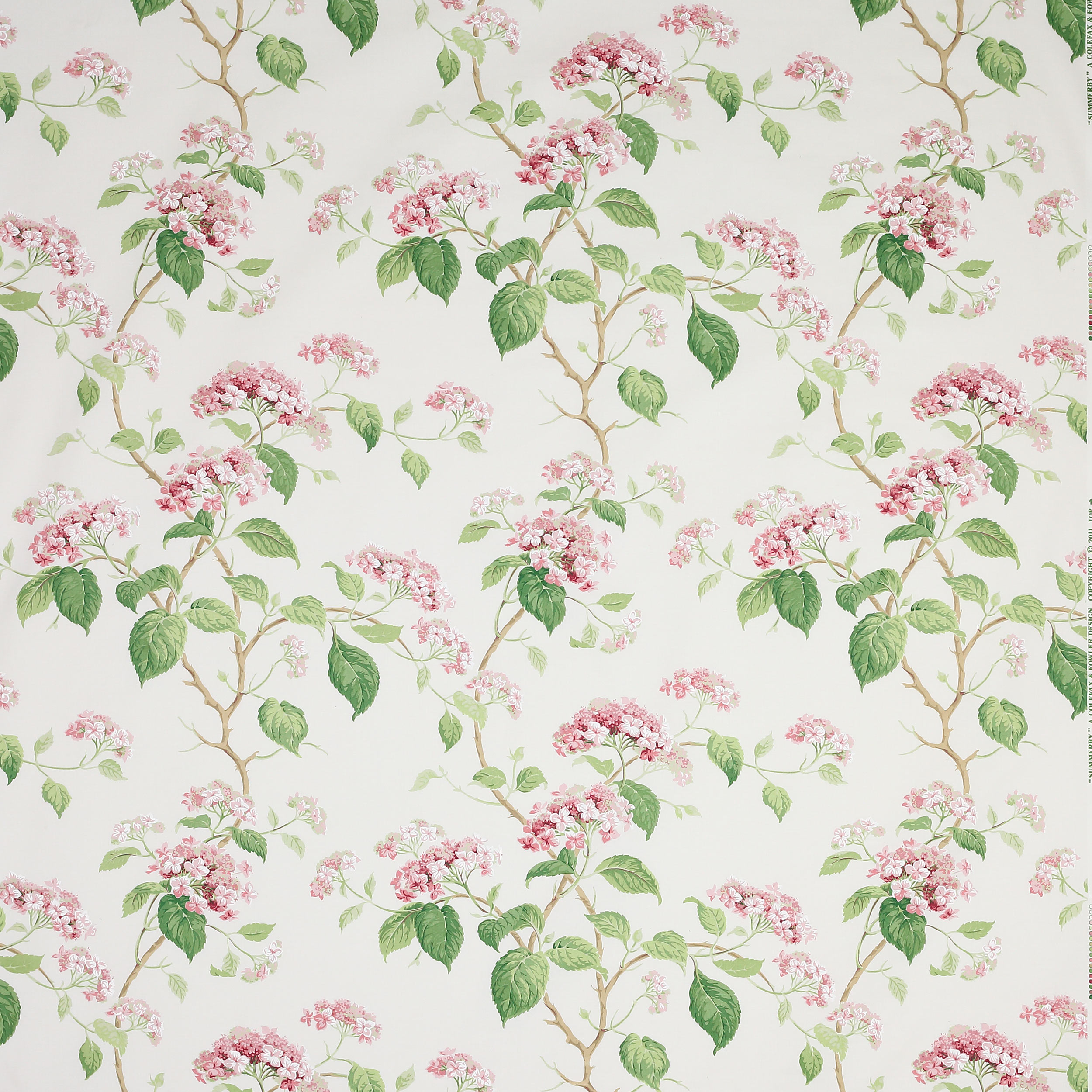 Summerby Cotton Fabric in Blue/Green by Colefax and Fowler