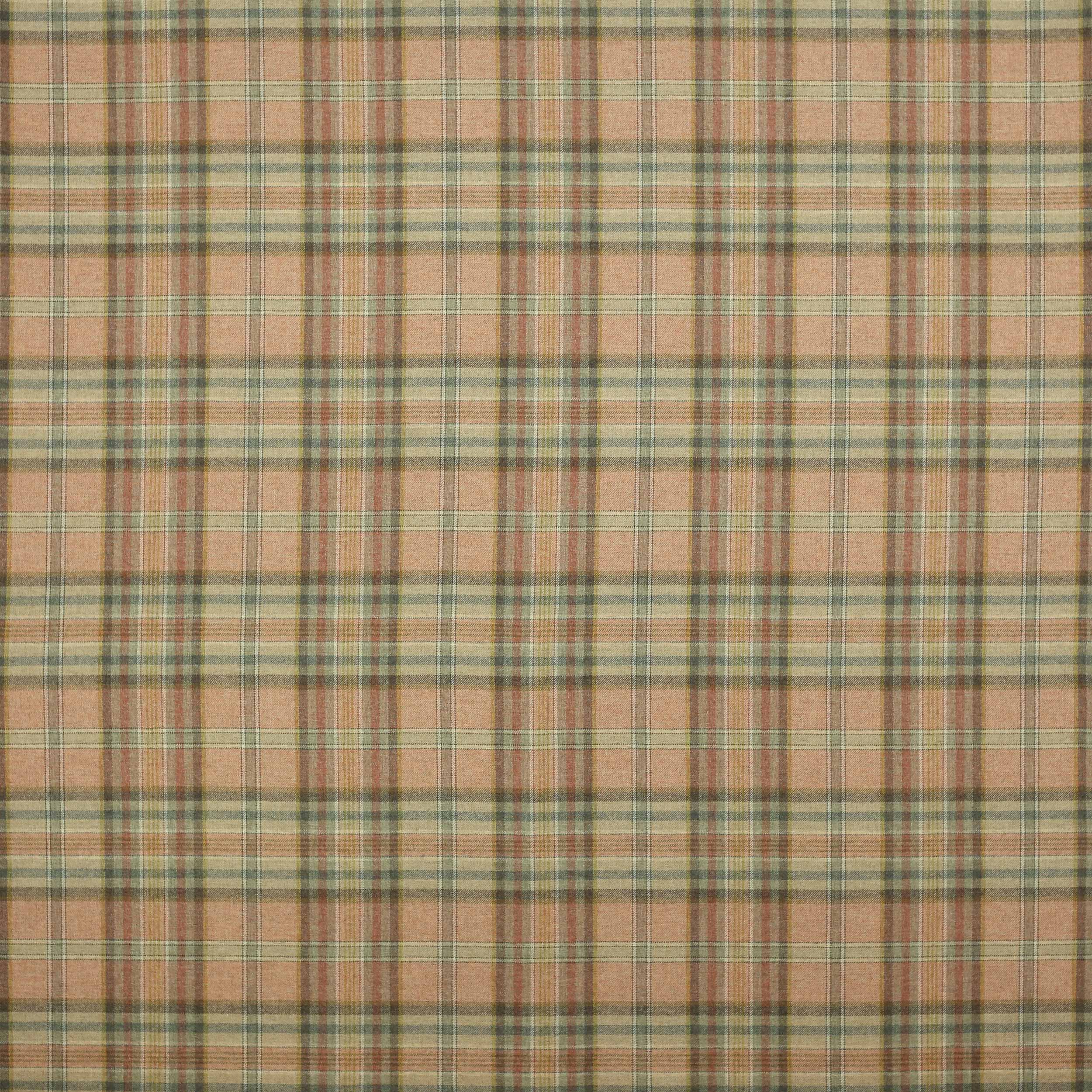 Hutton Plaid Fabric in Teal/Sienna by Colefax and Fowler