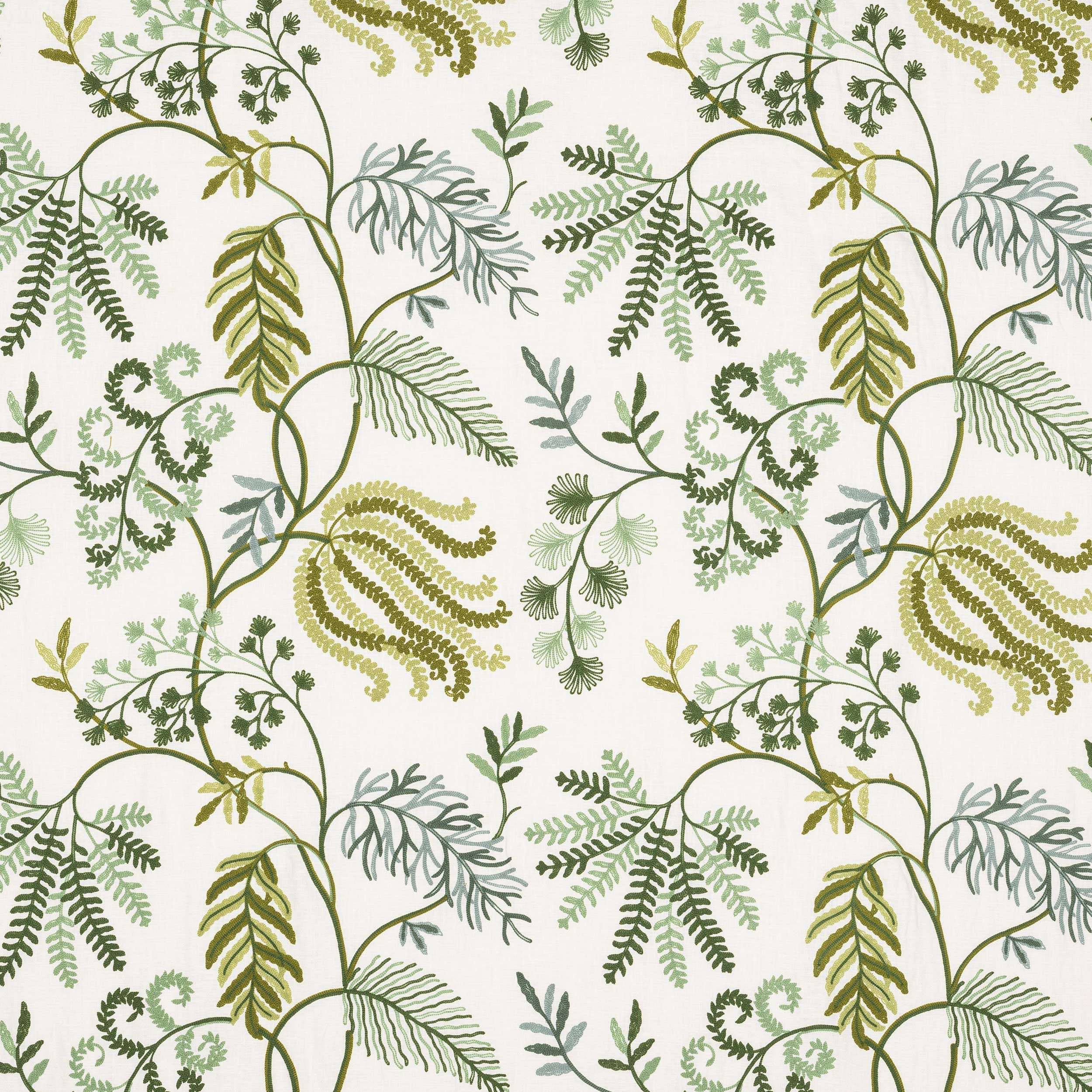 Fern Tree Fabric in Green by Colefax and Fowler