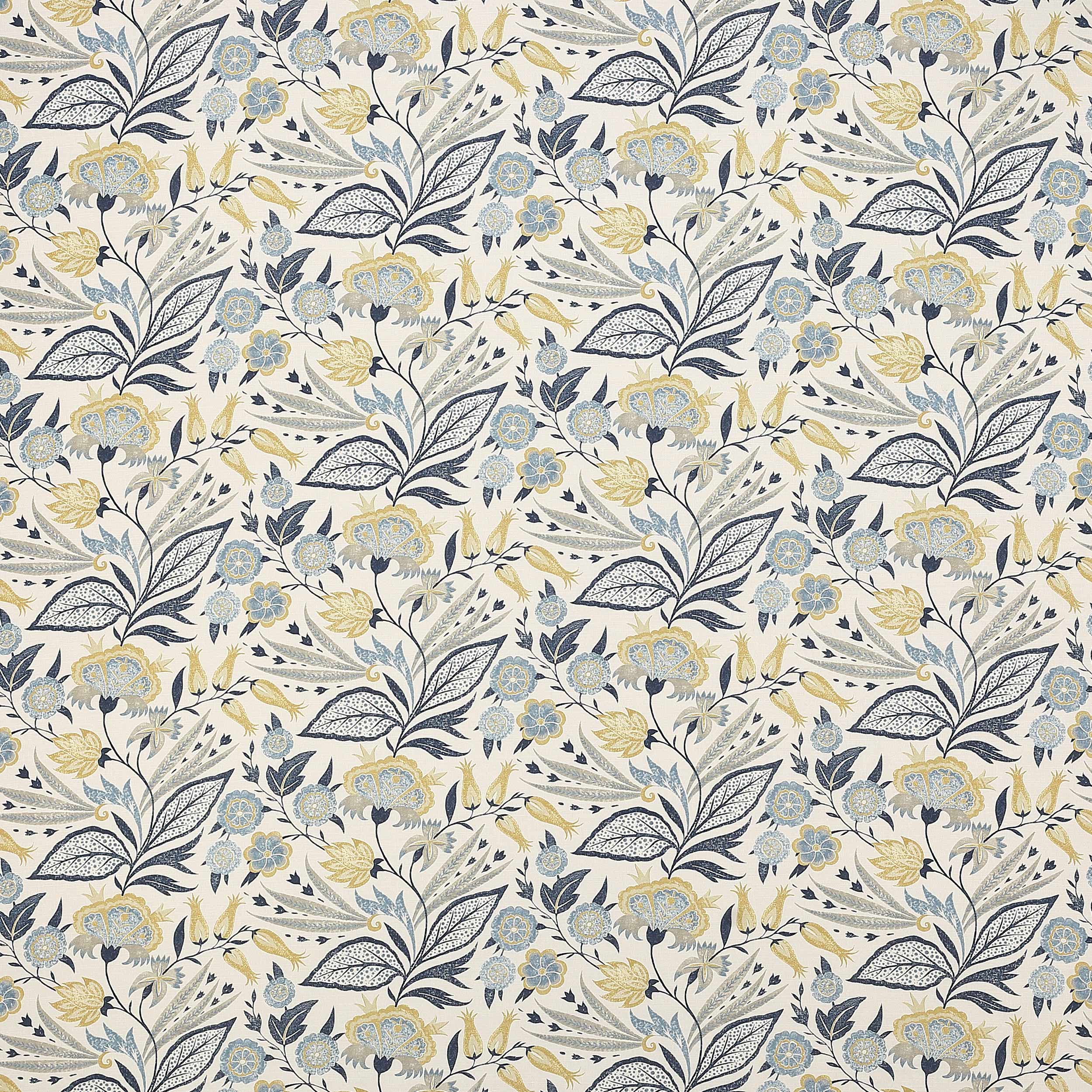 Amber Fabric in Indigo/Yellow by Jane Churchill