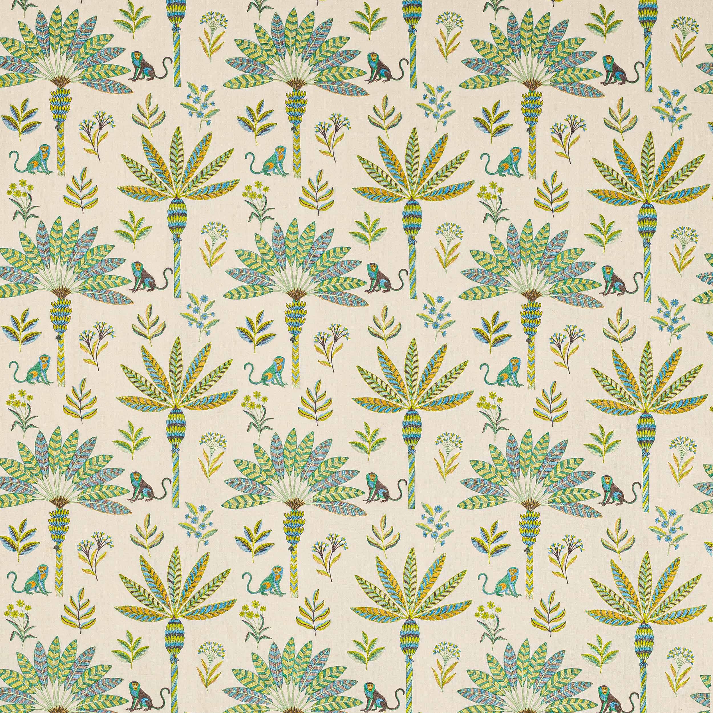 Zanzibar Fabric in Green by Jane Churchill