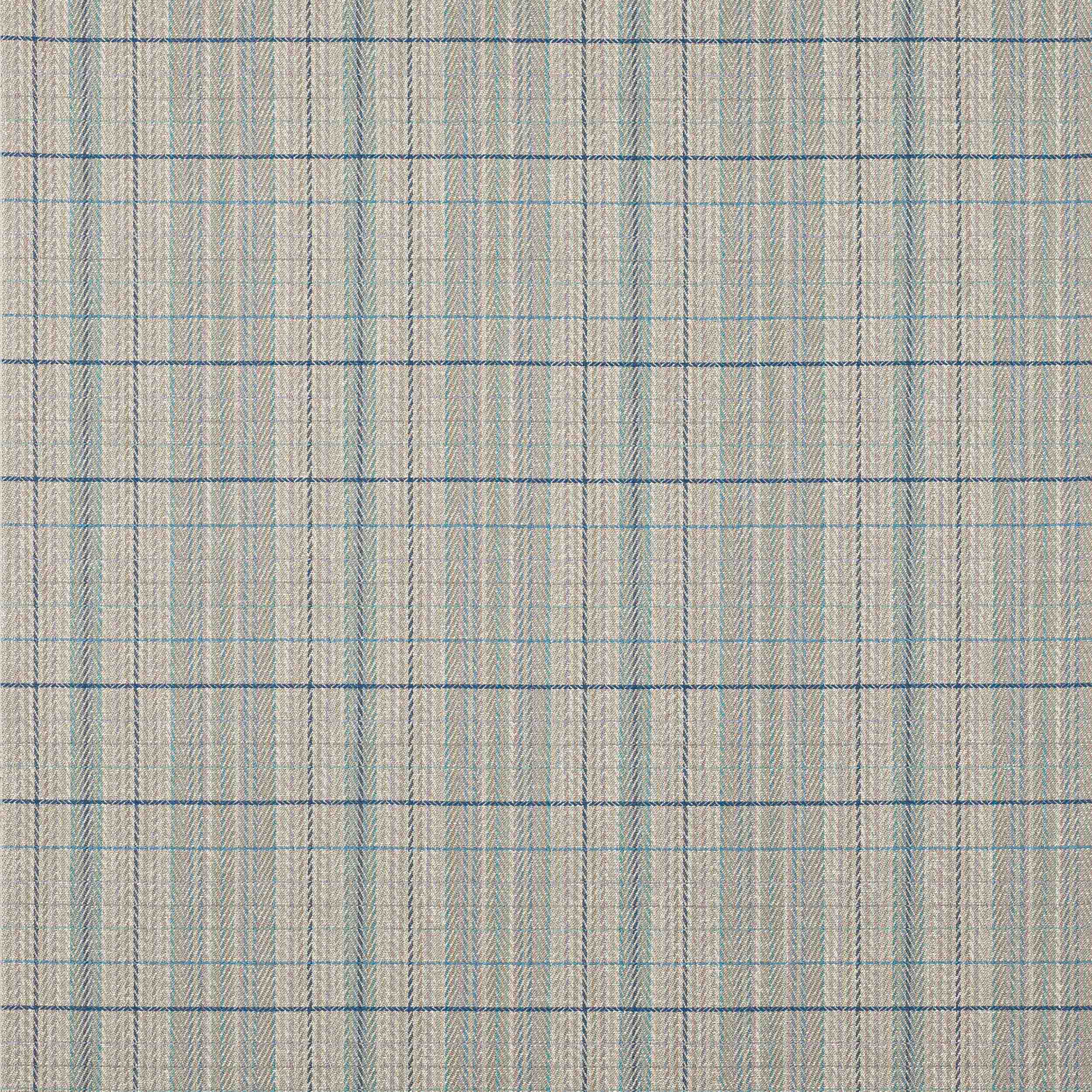 Oxana Check Fabric in Blue by Jane Churchill