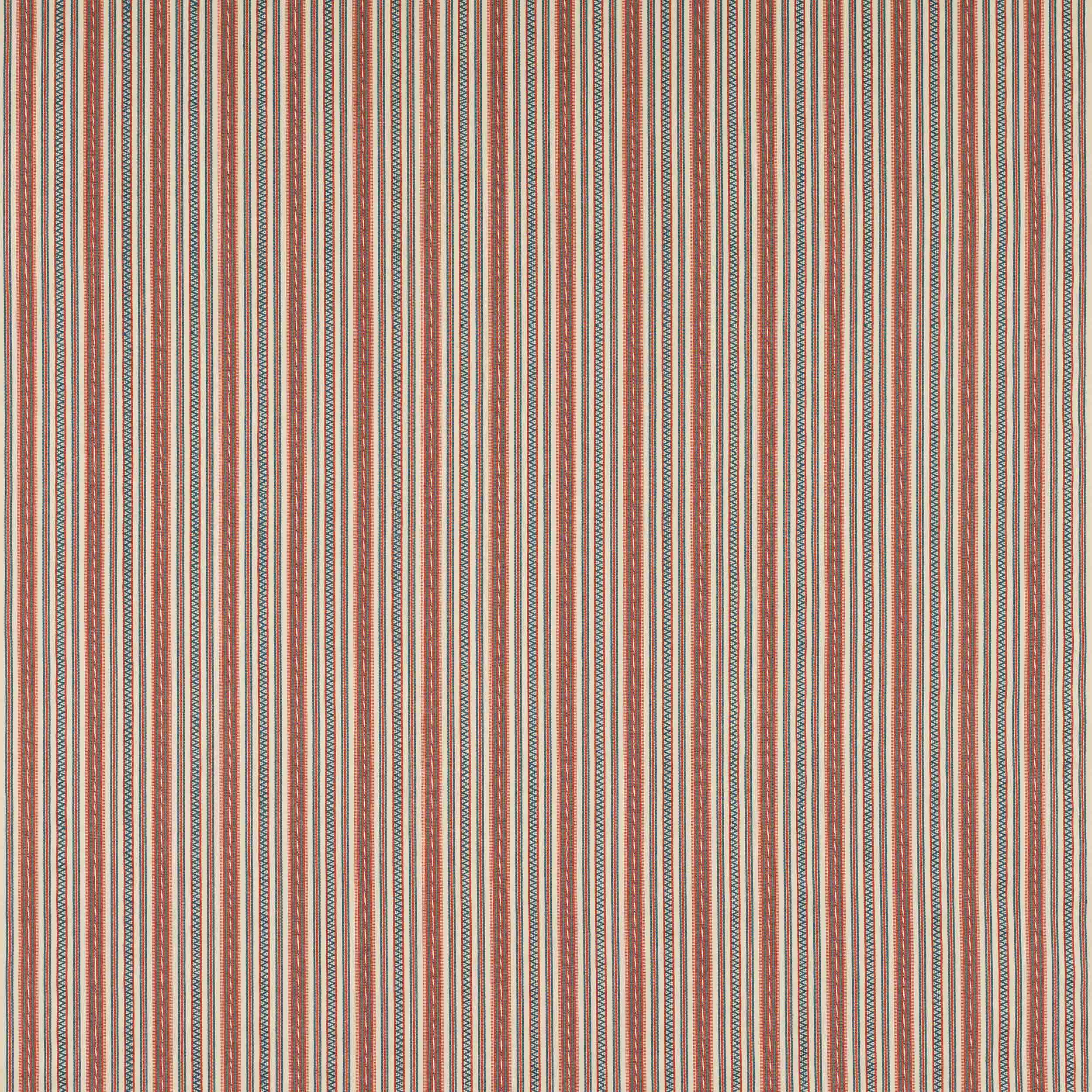 Ivo Stripe Fabric in Red/Indigo by Jane Churchill