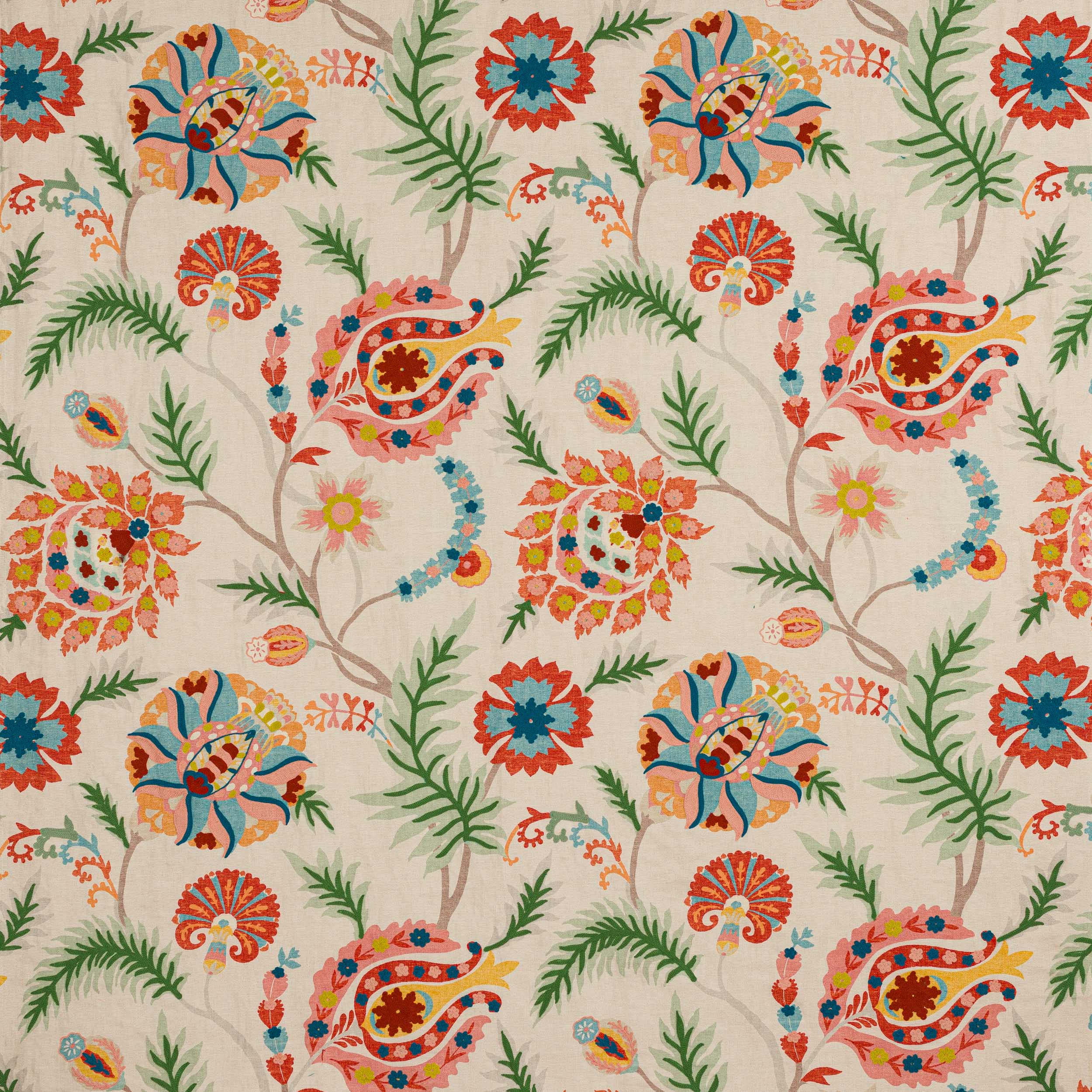 Bukhara Fabric in Green/Multi by Jane Churchill