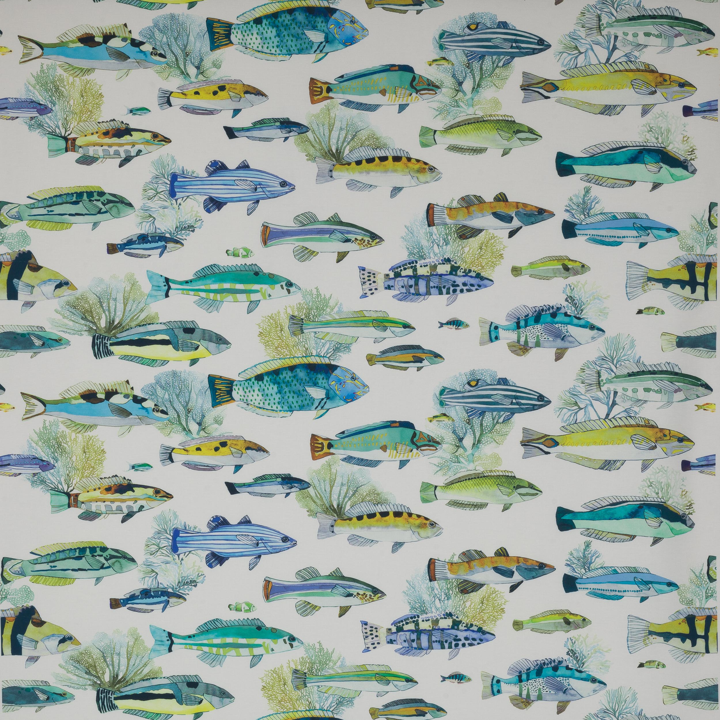 Fidji Fabric in Aqua by Manuel Canovas